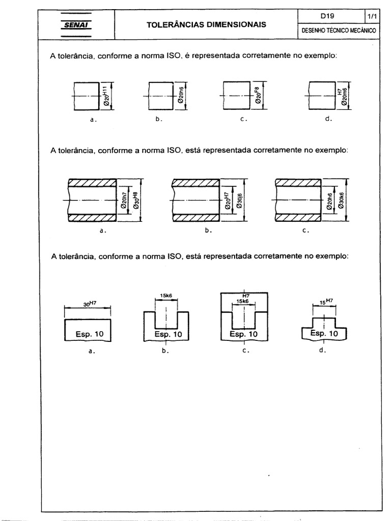 D19 Tolerancias Dimensionais | PDF