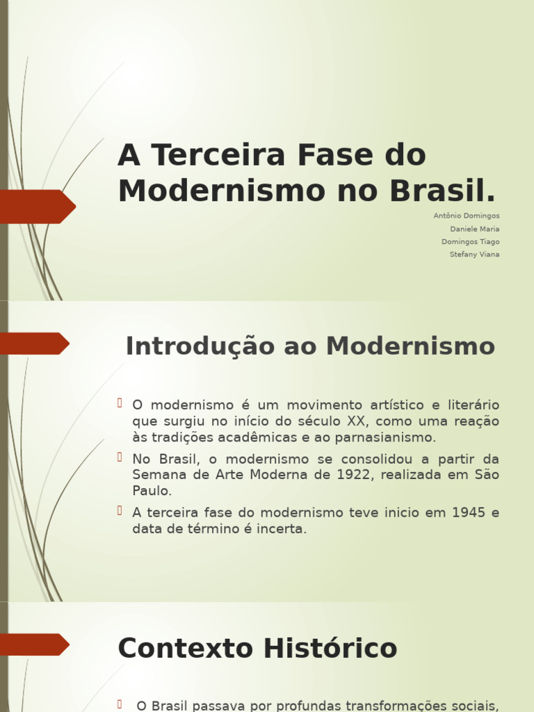 A Terceira Fase Do Modernismo No Brasil | PDF