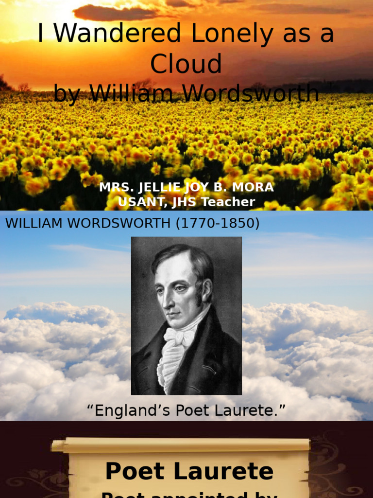 WILLIAM WORDSWORTH I Wandered Lonely As A Cloud | PDF