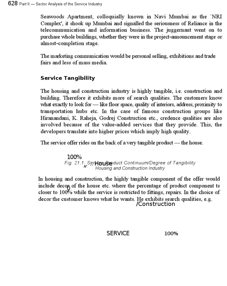 Service Tangibility: Fig. 21.1: Service Product Continuum/Degree of ...