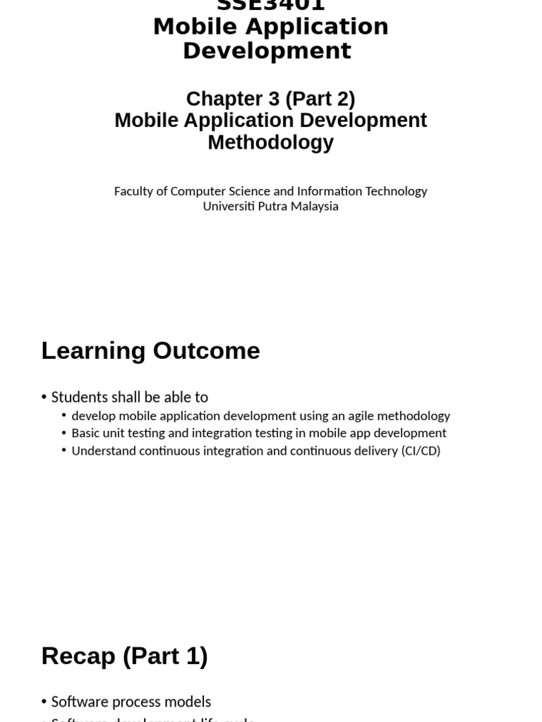 Chapter 3 Mobile Application Development Methodology (Part 2) | PDF