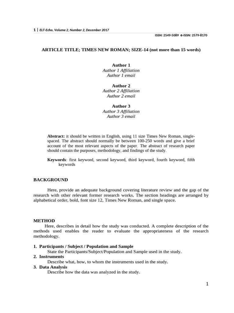 Template Article ELT Echo | PDF