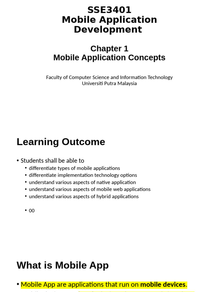 Chapter 1 Mobile Application Concepts | PDF