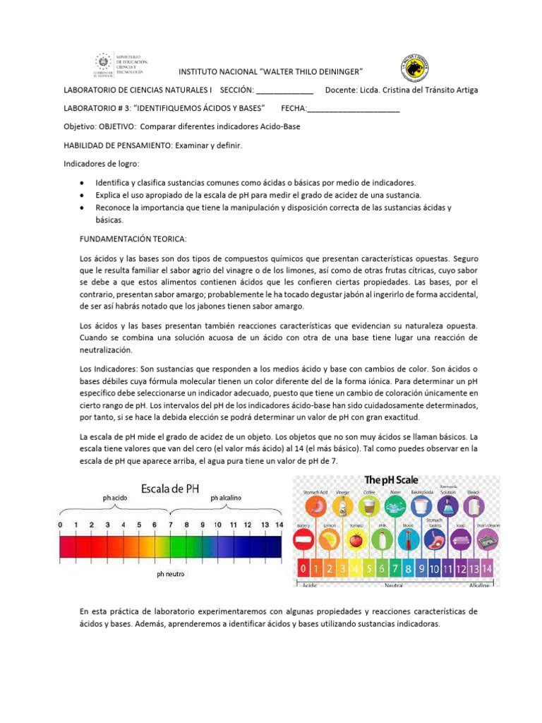 Pract.3 Tercer Periodo 1 | PDF | Ácido | Ph
