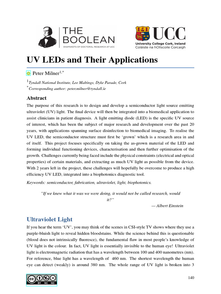 UV LEDs and Their Applications | PDF | Ultraviolet | Science & Mathematics