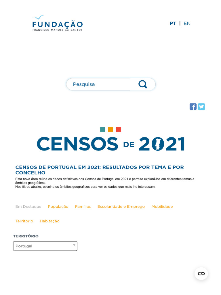 Censos em Portugal de 2021 - Pordata | PDF