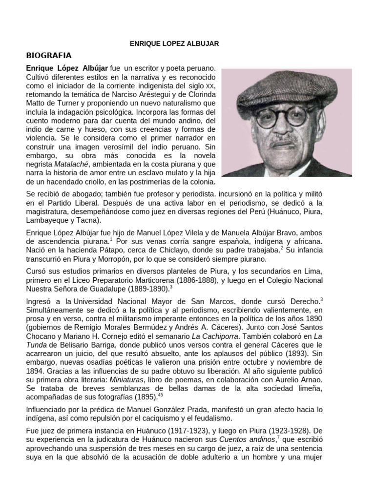 Biografía de Enrique López Albújar | PDF