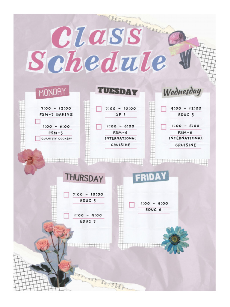 Class Schedule | PDF