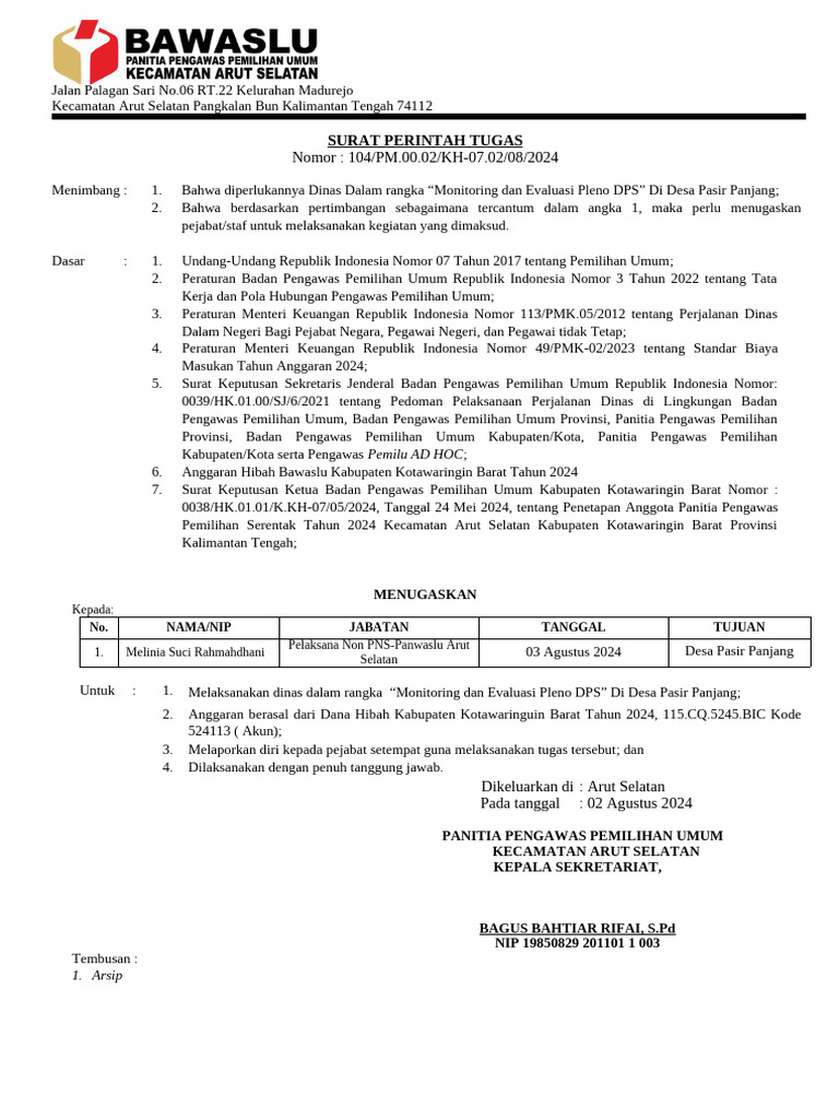 104 SPT Monev Pleno DPS 030824@ Melin PP | PDF