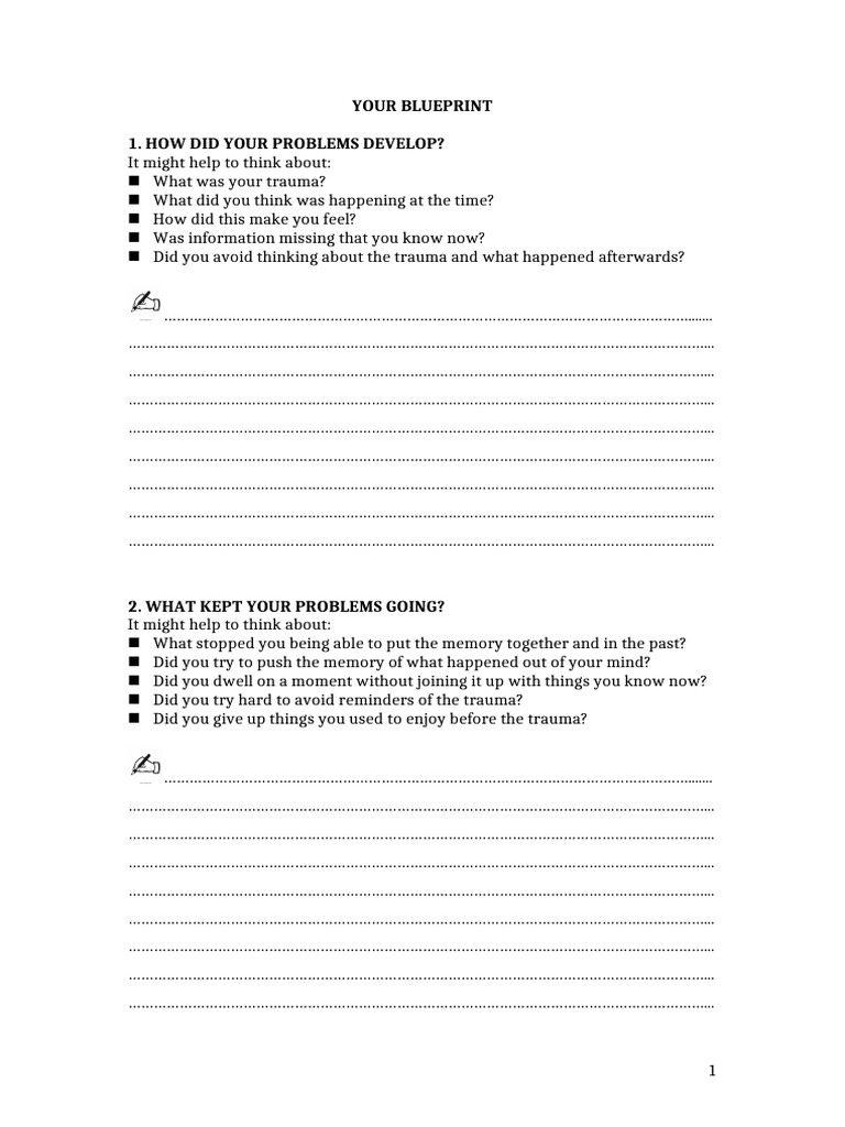 Therapy Blueprint Updated | PDF | Psychological Trauma | Behavioural ...