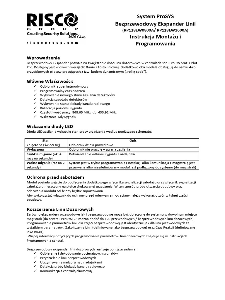11 - ProSYS - Instalacja - Odbiornik Radiowy | PDF