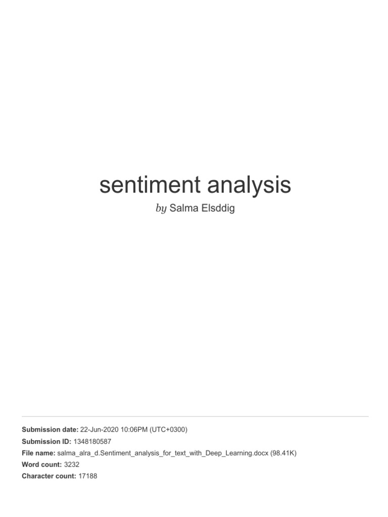 Sentiment Analysis | PDF