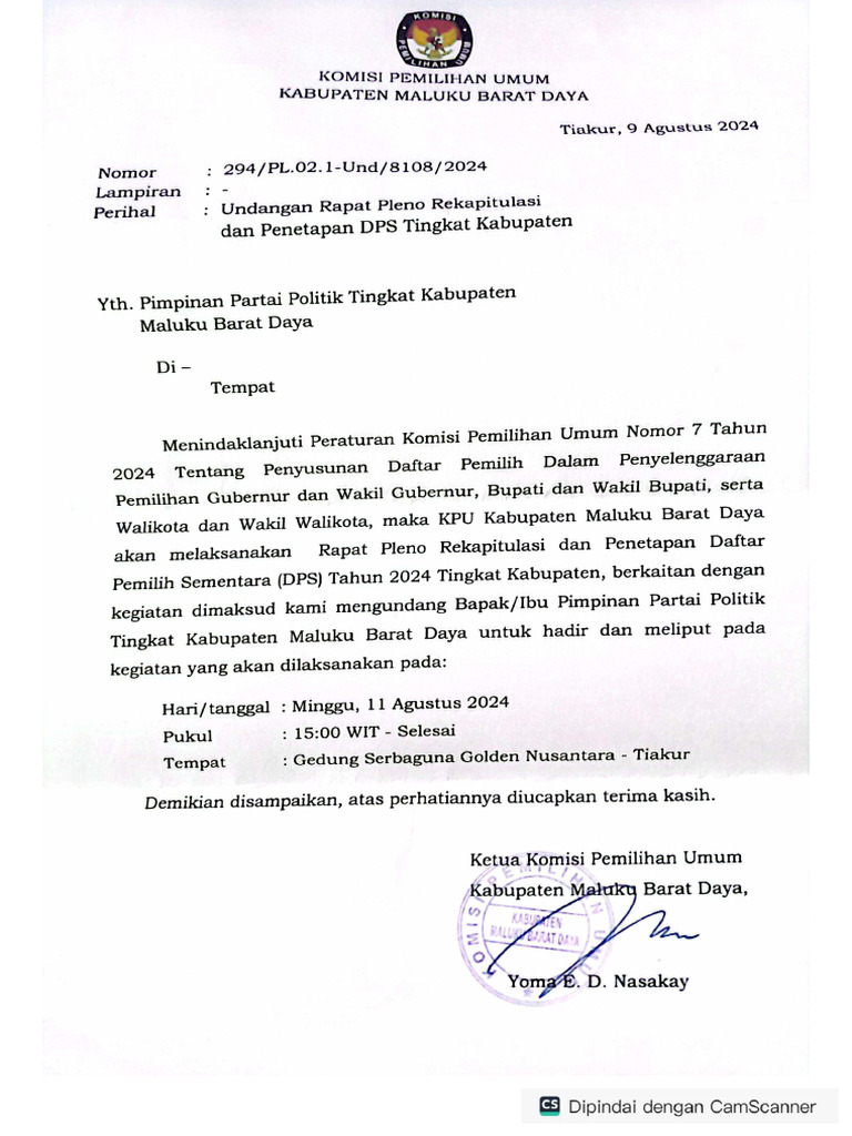 Undangan Pleno DPS | PDF