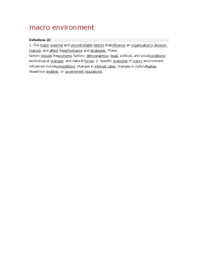 Macro Environment | PDF | Politics