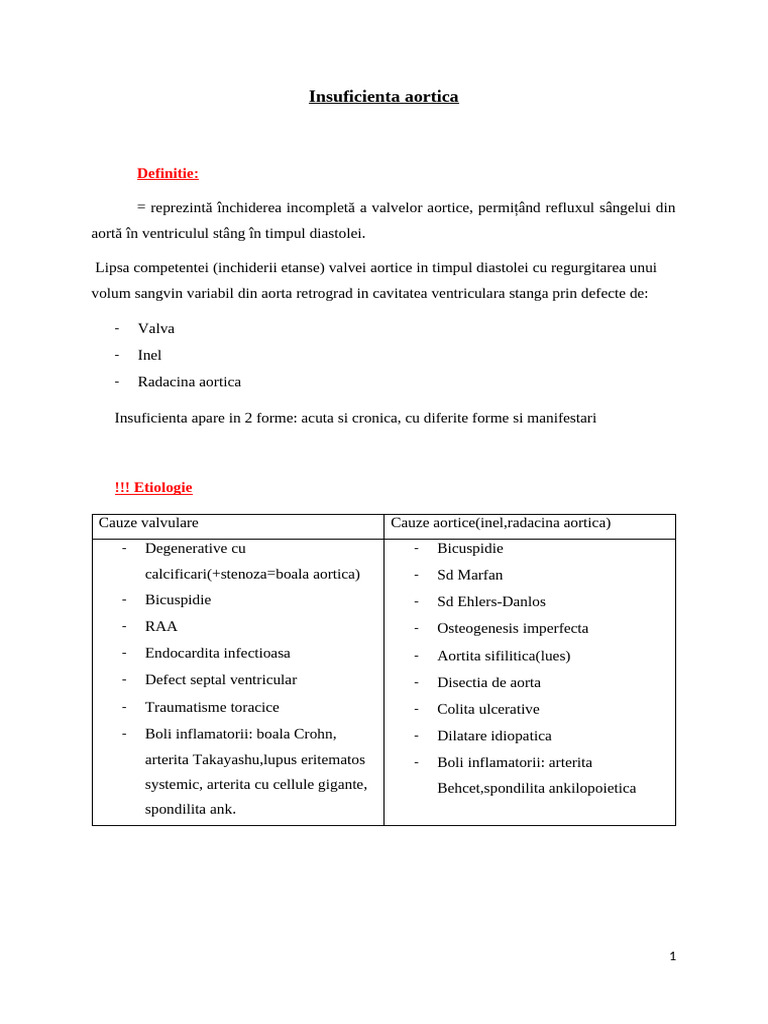 ! Insuficienta Aortica | PDF