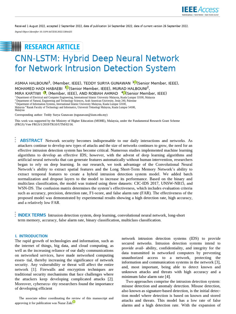 Cnn Lstm Hybrid Deep Neural Network For Network Intrusion Detection