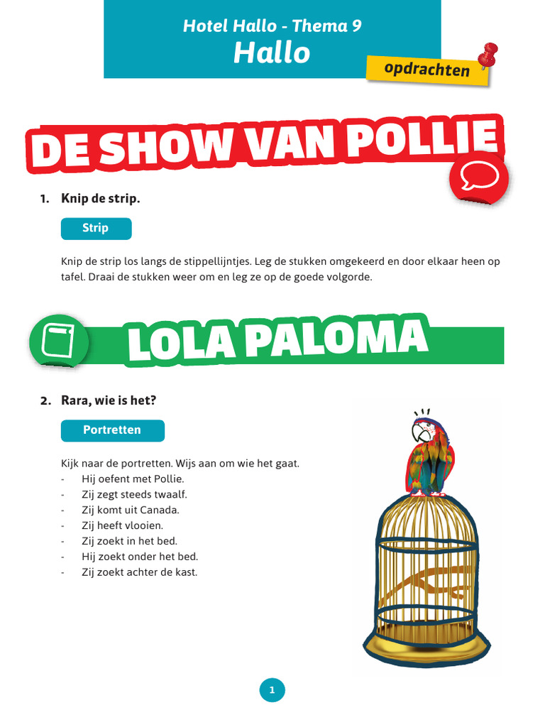 Hotel Hallo Thema09 Opdrachten | PDF
