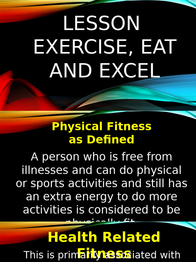 Lesson 1 Exercise Eat and Excel | PDF