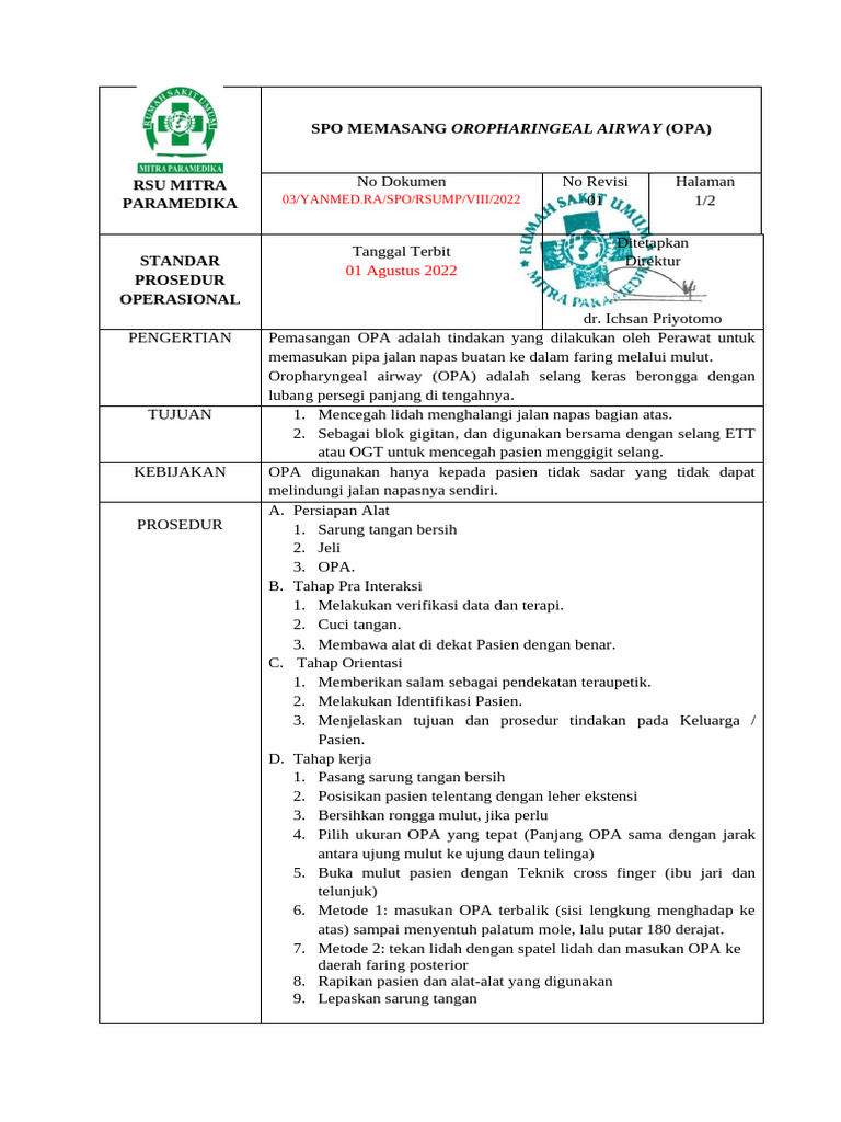 SPO Memasang OPA | PDF