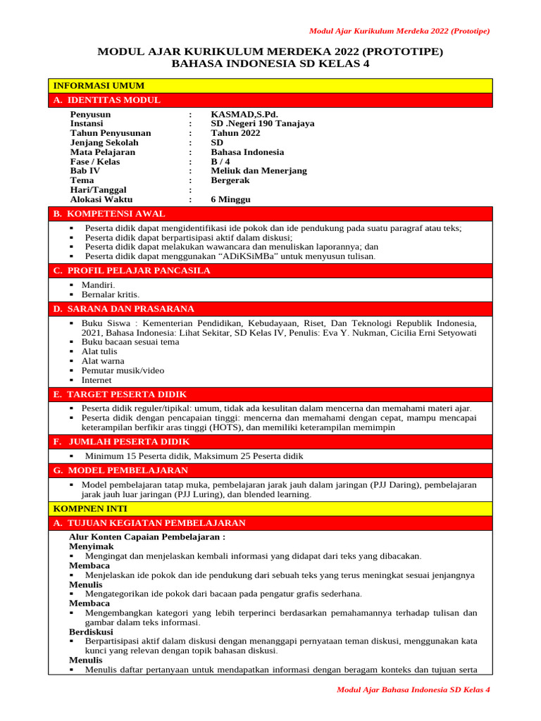 BAB 4 - MA B Indo Kls 4 | PDF