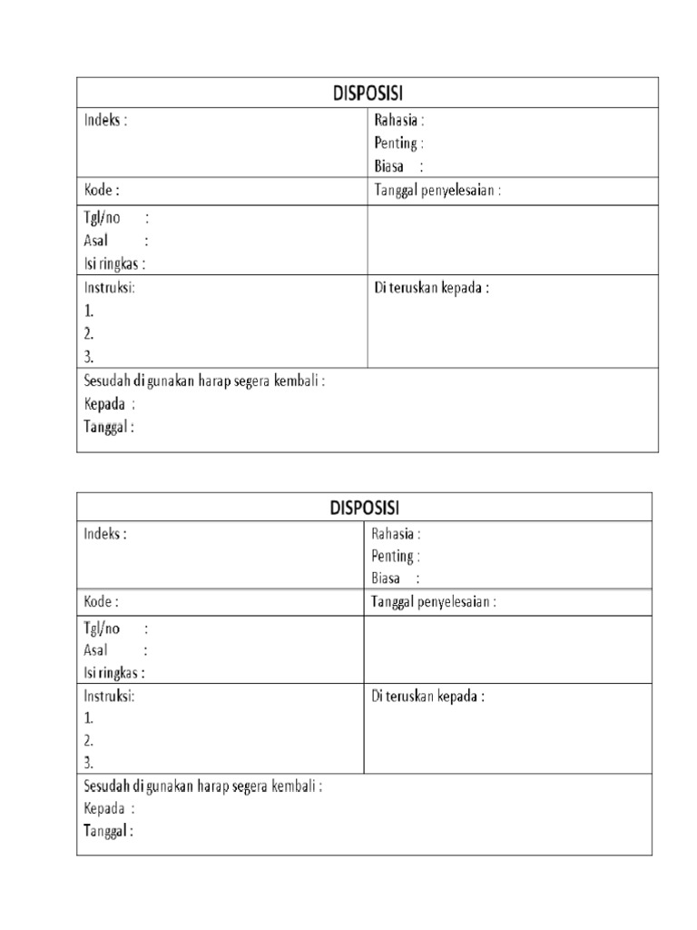 Lembar Disposisi-1 | PDF