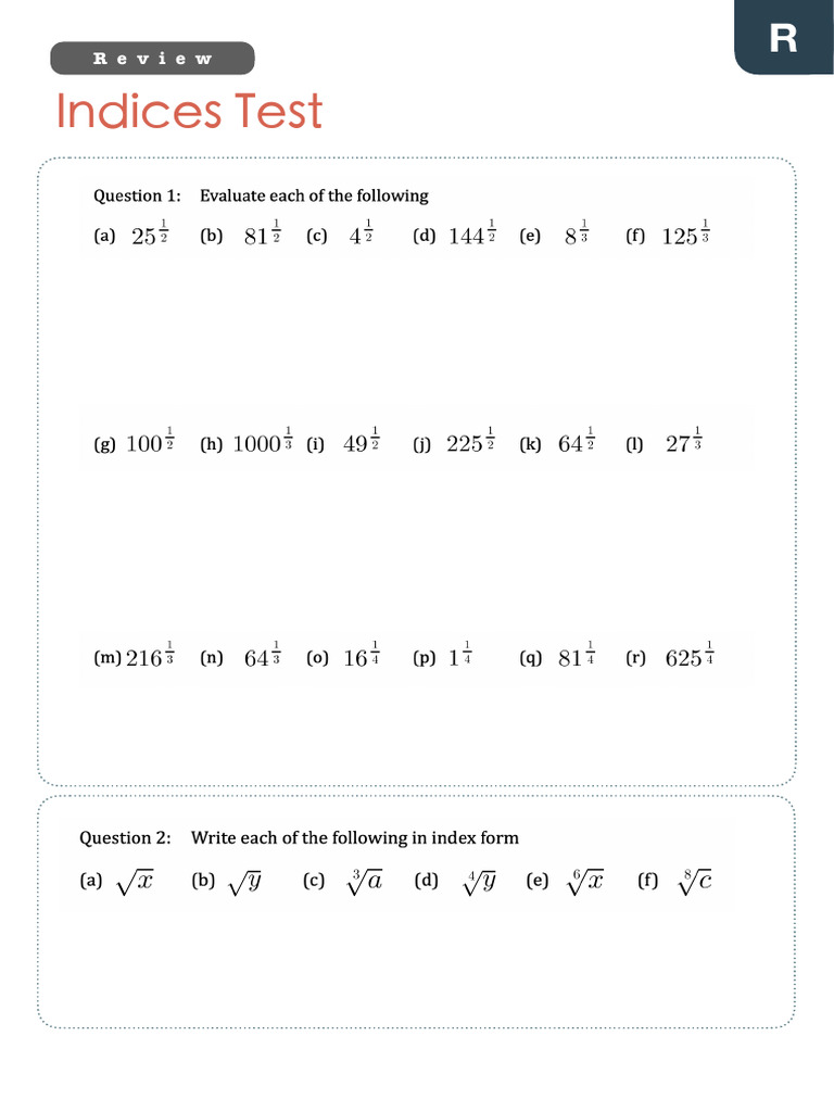 Fractional Indices | PDF