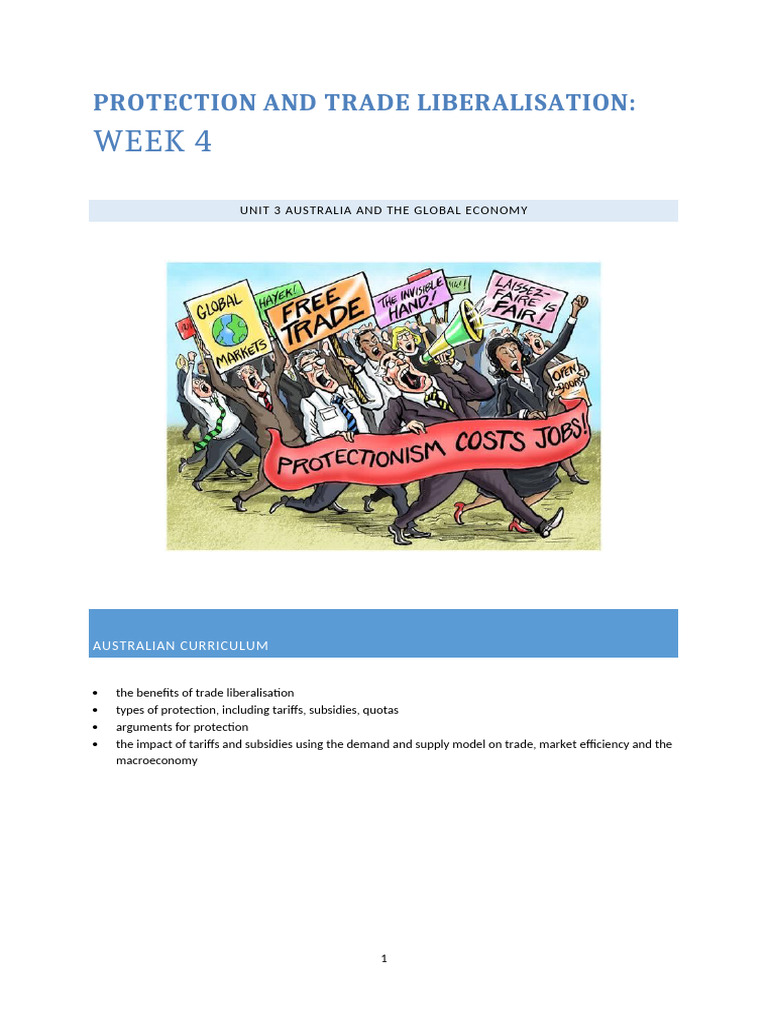 Workbook 3 2024 Protection and Trade Liberalisation | PDF