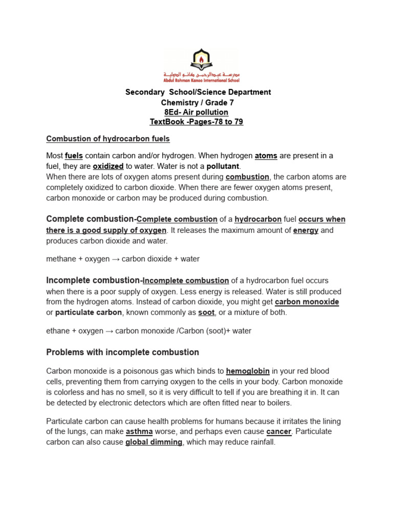 Notes - 8ed - Air Pollution | PDF