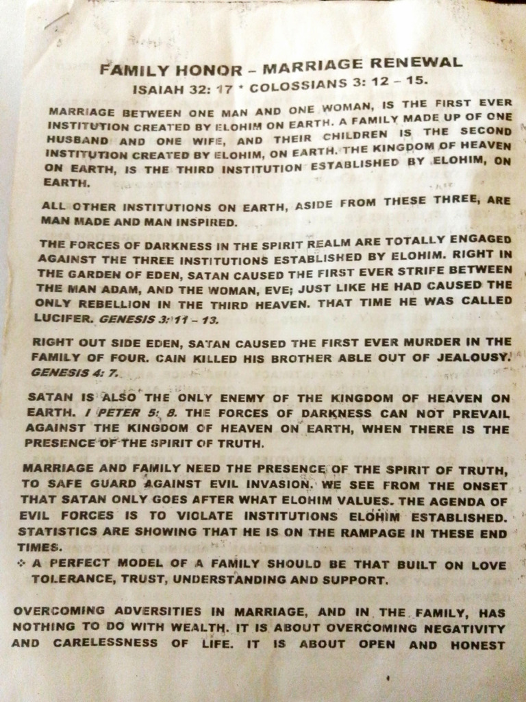 Sermon 1 Family Honor | PDF