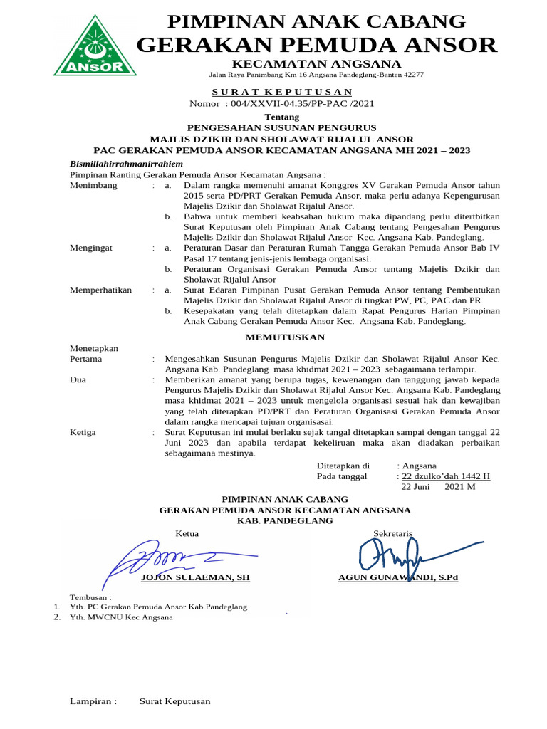 SK Mds Ra Pac Ansor Kec Angsana | PDF