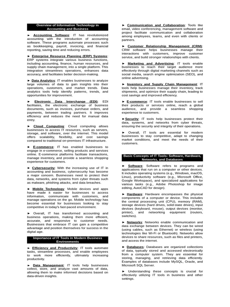 Review Materials IT | PDF