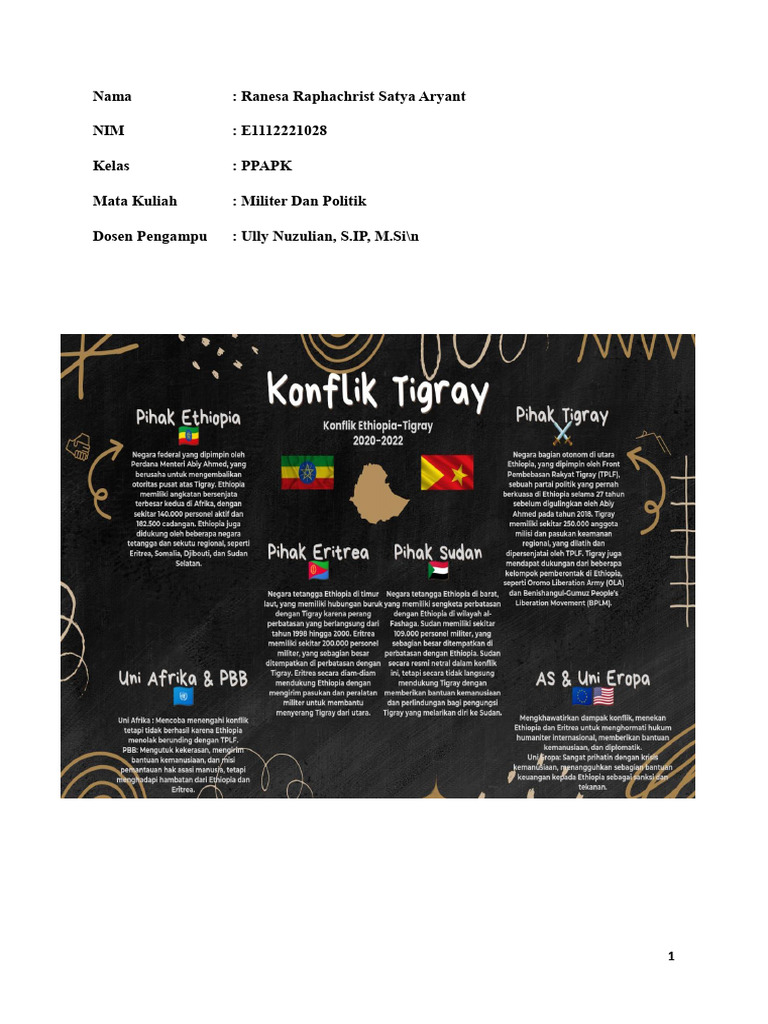 Konflik Militer Tigray Dan Ethiophia - Ranesa Raphachrist SA | PDF | Ethiopia