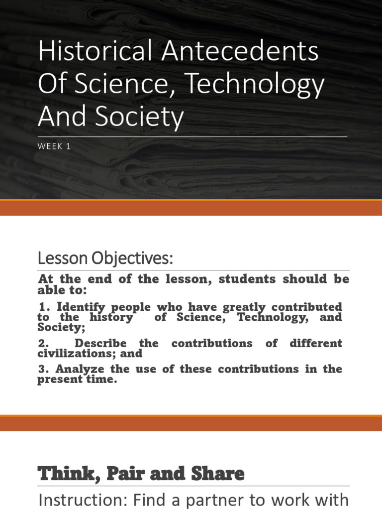 Historical Antecedents of Science Technology and Society | PDF ...