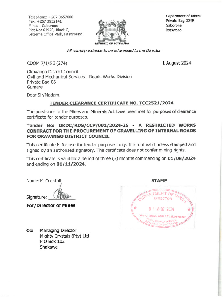 Mighty Clear Cert | PDF