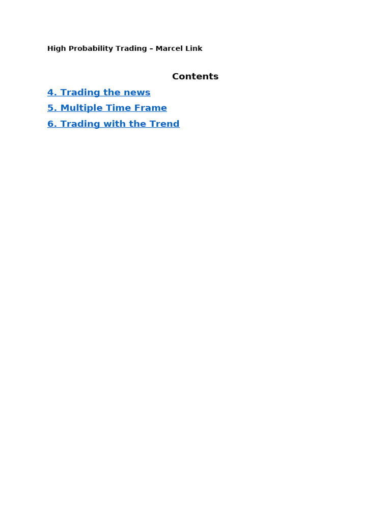 High Probability Trading - Marcel Link | PDF