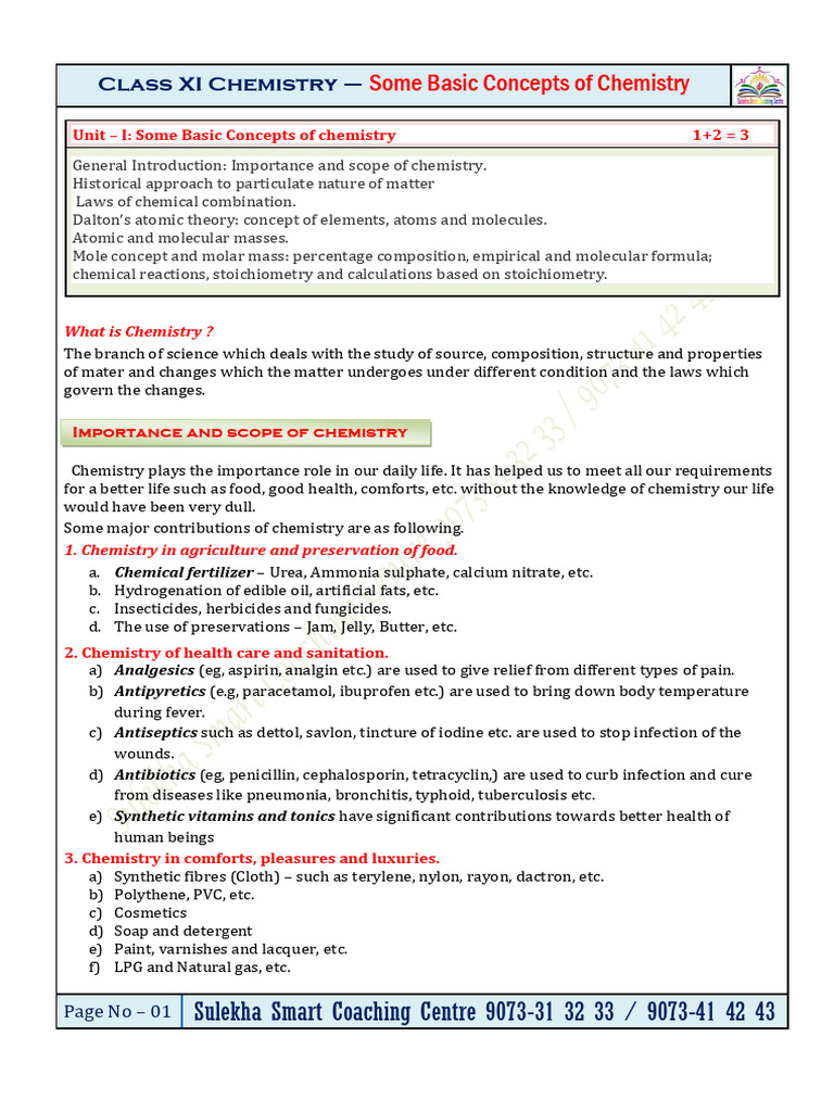 Some Basic Concepts of Chemistry | PDF