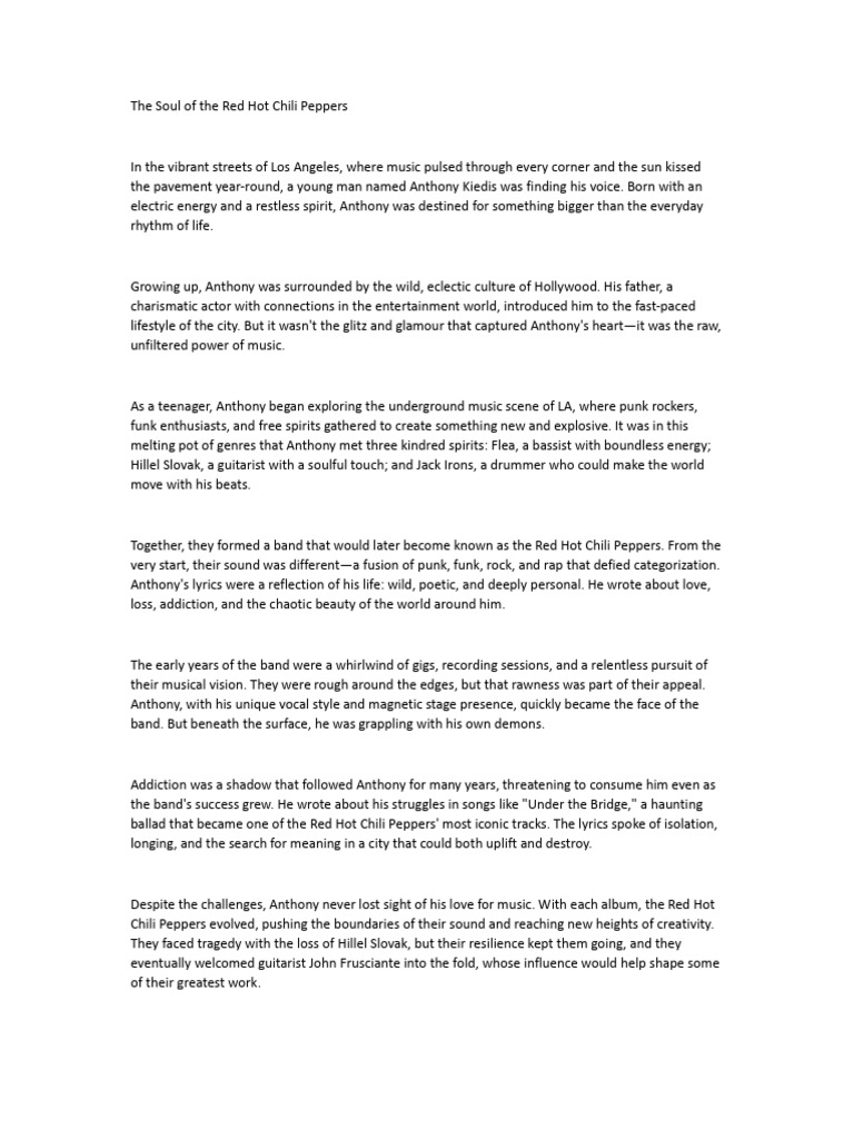 The Soul of The Red Hot Chili Peppers | PDF