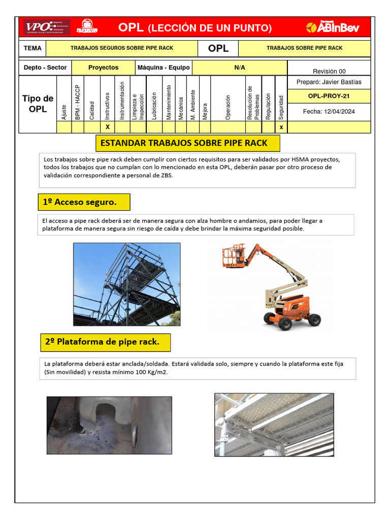 Opl-Proy-21 Estandar Pipe Rack | PDF