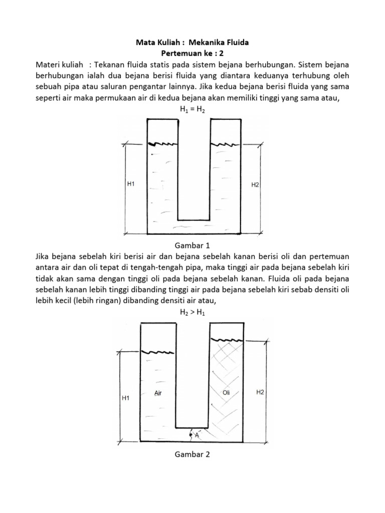 Kuliah Mekanika Fluida Pertemuan Ke 2 | PDF