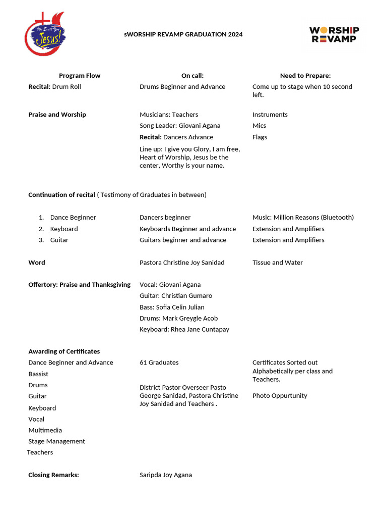 Revamp Program Flow | PDF