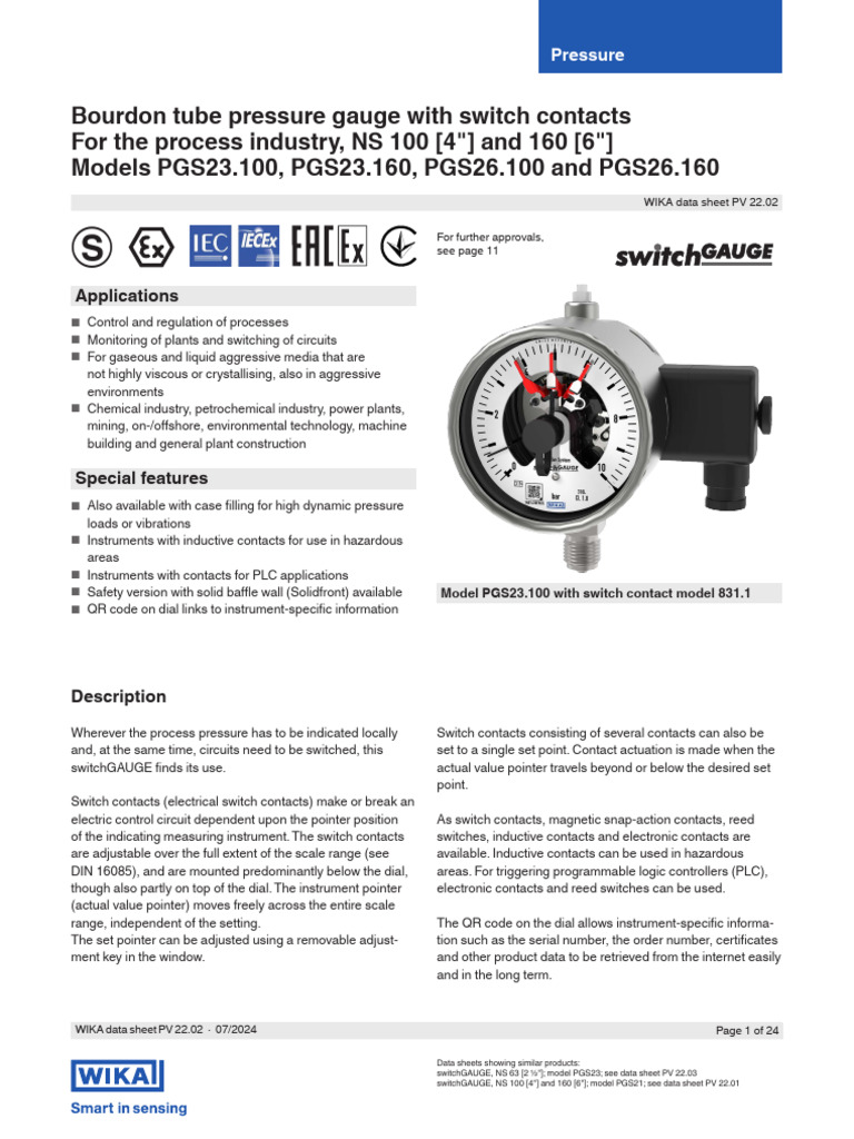 Wika Pressure Switch | PDF
