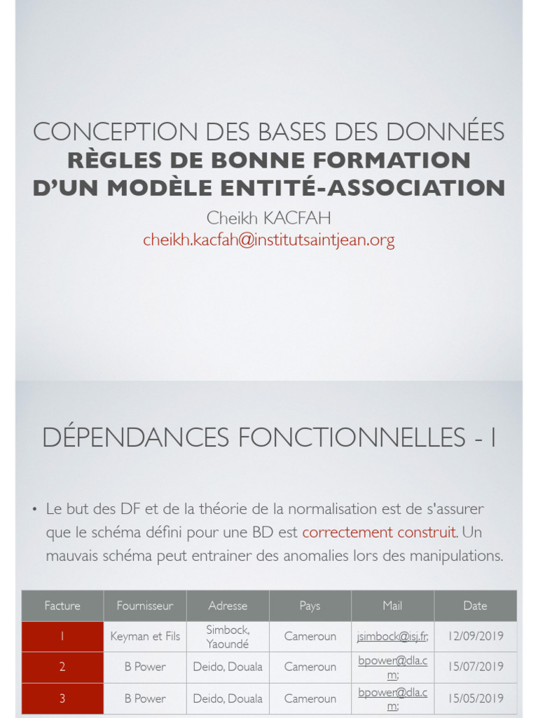 Cours3 - Modèle Entité Association - Suite | PDF