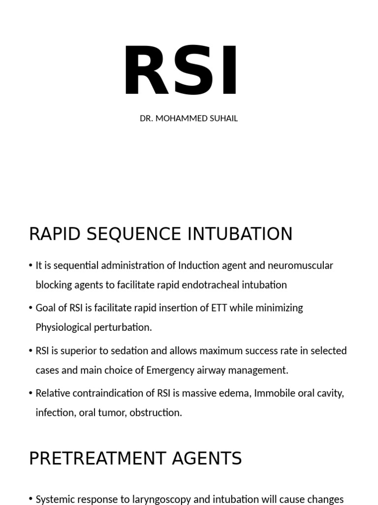 Ppt Rapid Sequence Intubation | PDF