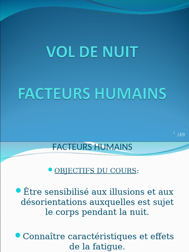Facteur Humain Vol de Nuit | PDF
