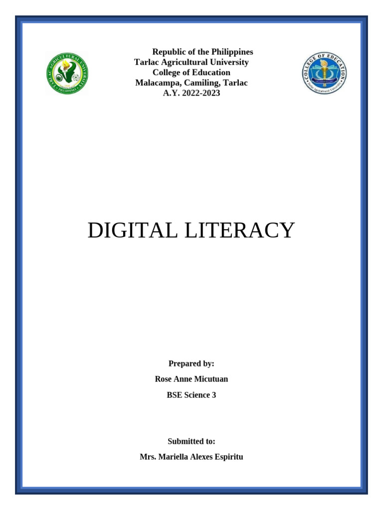 6 Digital Literacy - Written Report - Micutuan, Rose Anne | PDF