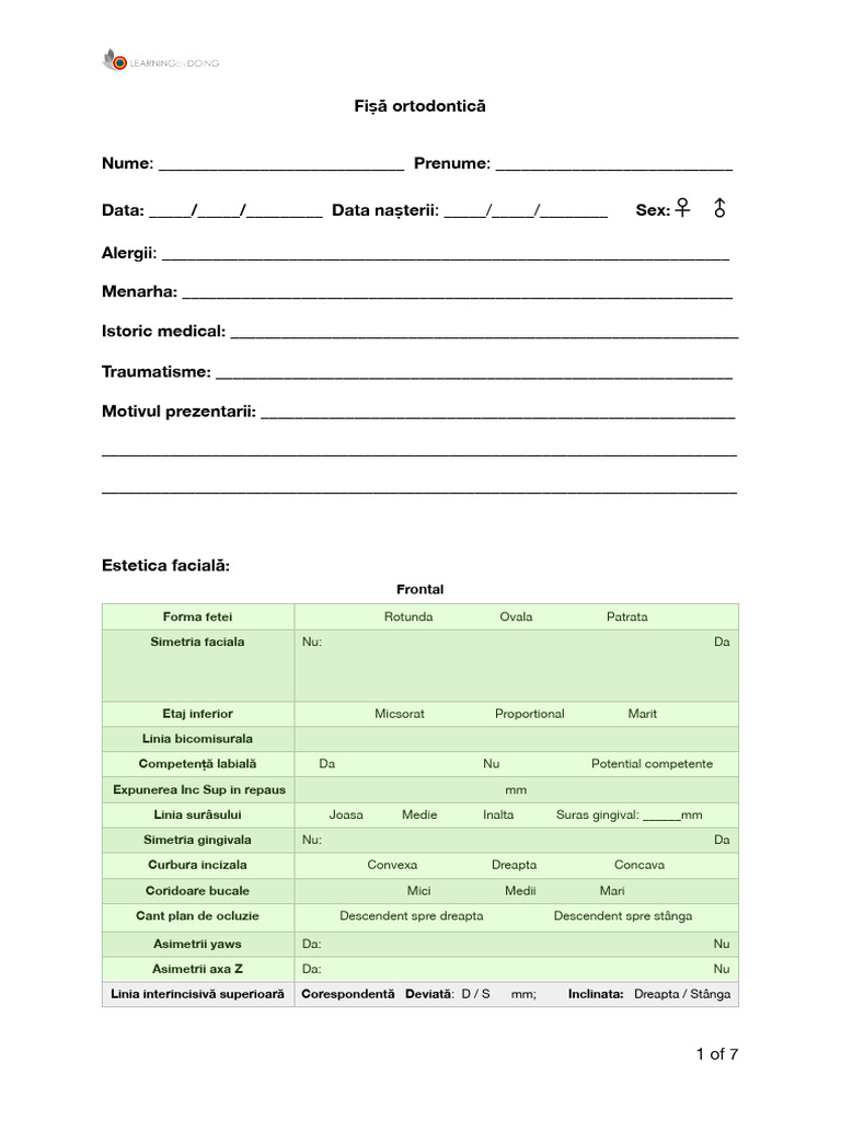 Fisa Ortho LBD Final 2020 Romana | PDF
