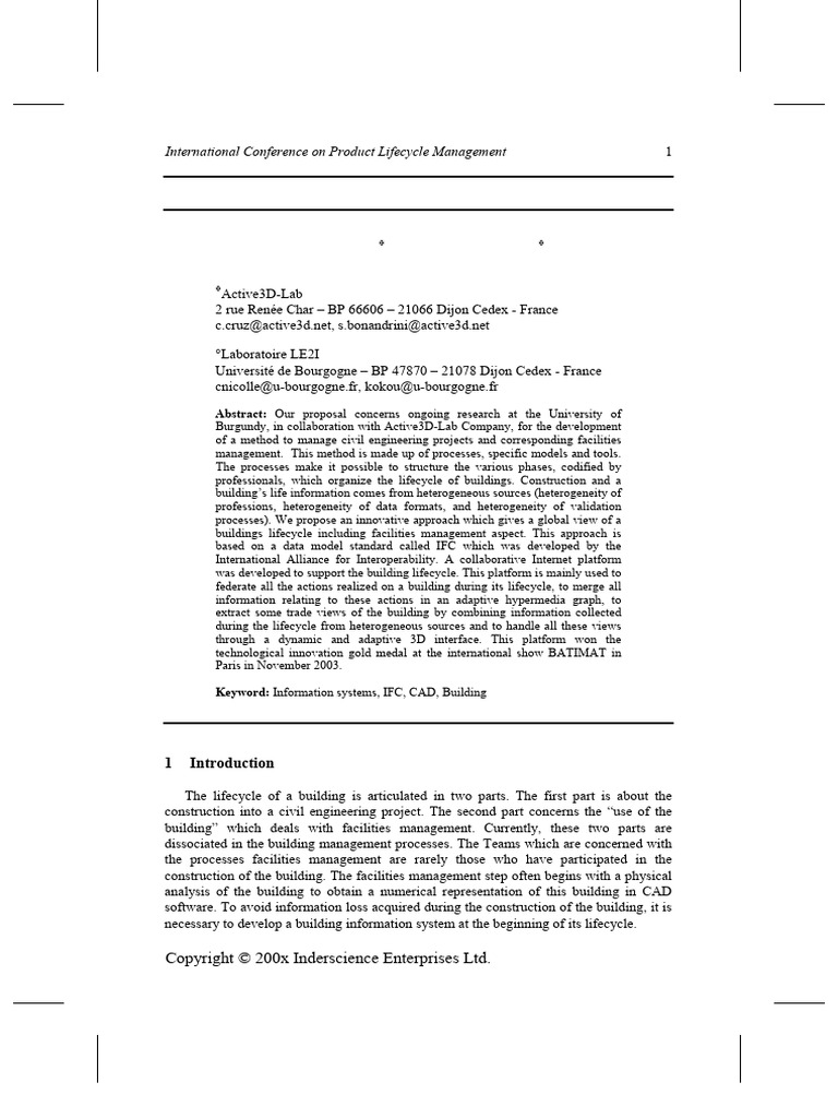 Building Lifecycle Management | PDF