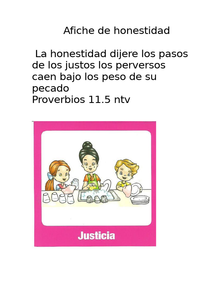 Afiche de Honestidad Cony y Pia | PDF