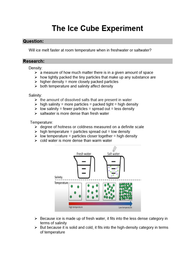 Ice Cube Experiment | PDF