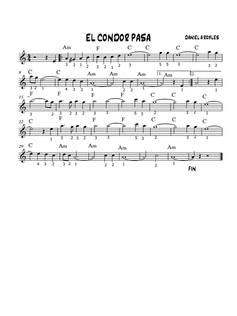 EL CONDOR PASA - Partitura Completa | PDF
